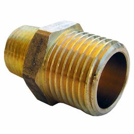 Pipe Fitting, Hex Nipple, Lead-Free Brass, 3/4 MIP x 1/2-In. MPT ...